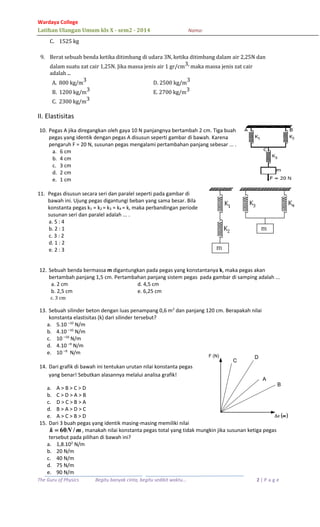 Latihan ulum kls x sem 2 smak1 2014 by the guru of physics | PDF