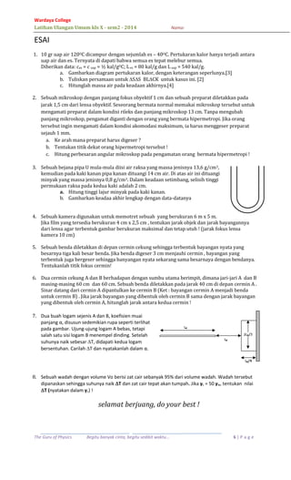 Latihan ulum kls x sem 2 smak1 2014 by the guru of physics | PDF