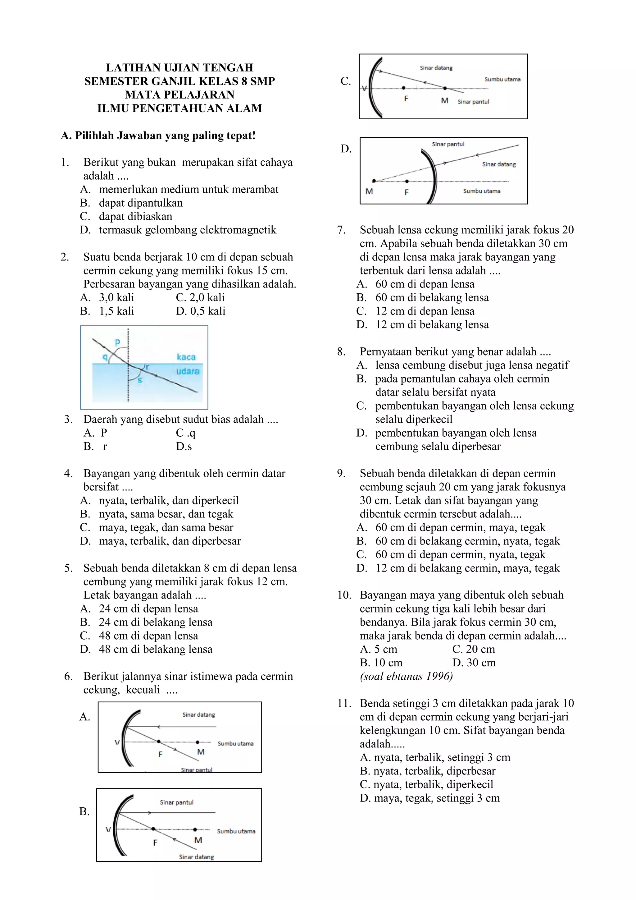Latihan uts ipa | PDF