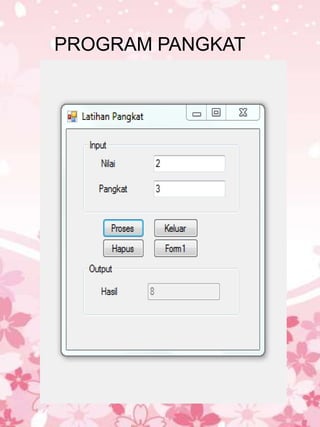 Latihan visual basic 2010/Looping/Perulangan | PPTX