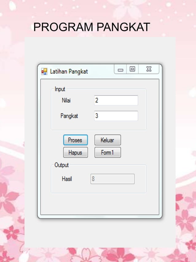 Latihan visual basic 2010/Looping/Perulangan | PPTX
