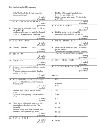 Latihan whole number | DOC