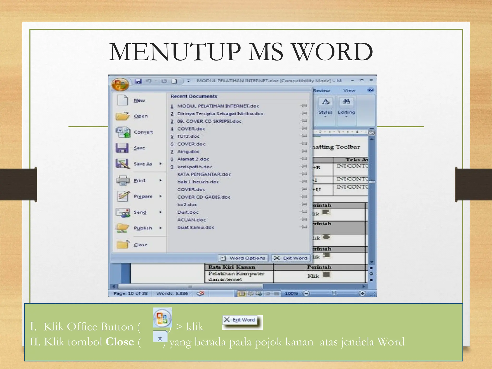 Belajar Dasar Microsoft Word | Menggunakan Microsoft Word | PPT