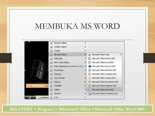 Belajar Dasar Microsoft Word | Menggunakan Microsoft Word | PPT