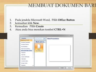 Belajar Dasar Microsoft Word | Menggunakan Microsoft Word | PPT