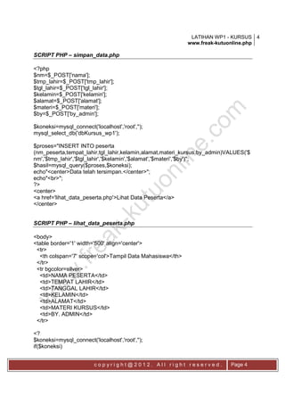 Web Programming 1 - dbKursus | PDF