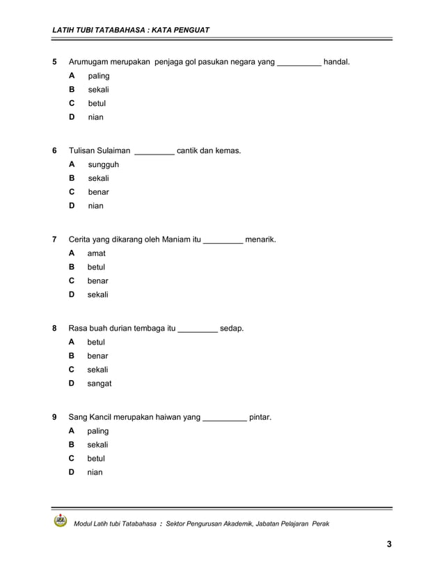 Latih tubi kata penguat | PDF
