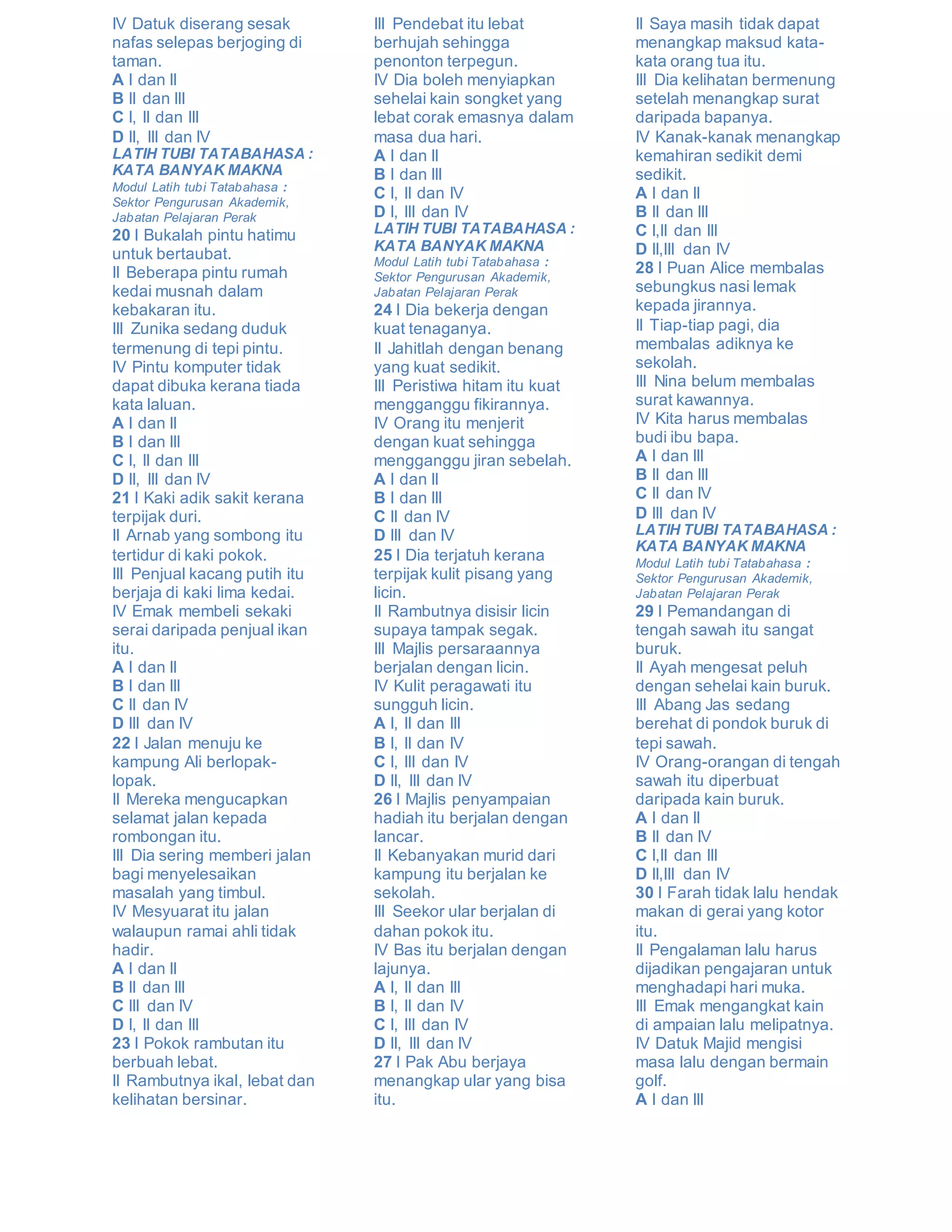 Latih tubi tatabahasa | PDF