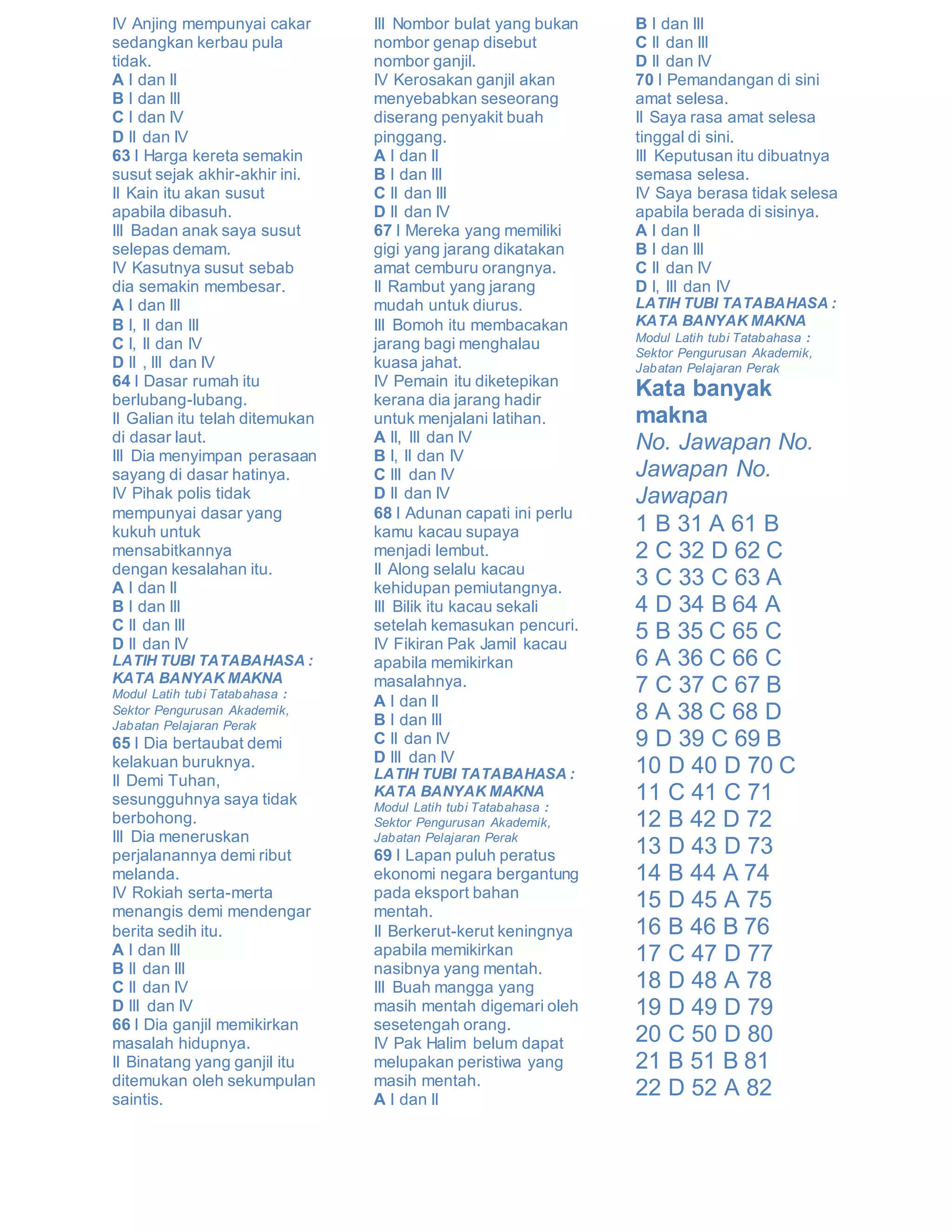 Latih tubi tatabahasa | PDF