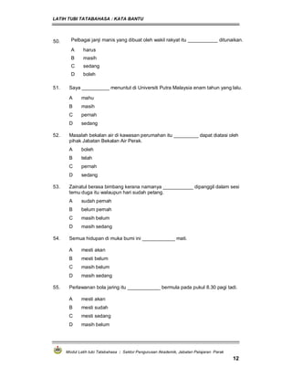Latih tubi tatabahasa kata bantu-berserta-jawapan | PDF