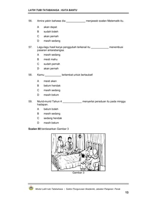 Latih tubi tatabahasa kata bantu-berserta-jawapan | PDF