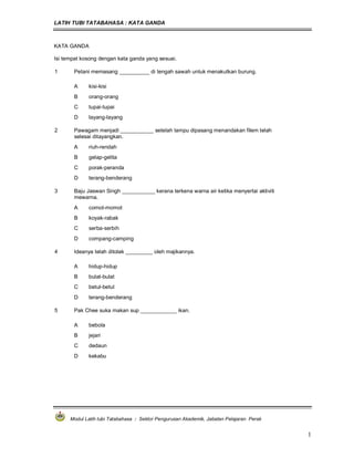 Latih tubi tatabahasa kata ganda-berserta-jawapan | PDF