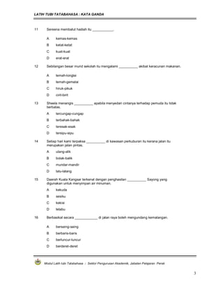 Latih tubi tatabahasa kata ganda-berserta-jawapan | PDF