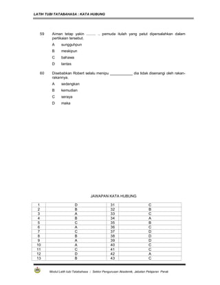 Latih tubi tatabahasa kata hubung-berserta-jawapan | PDF