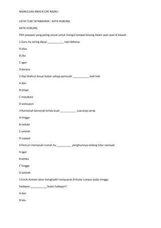 Latih tubi tatabahasa KATA HUBUNG | DOCX