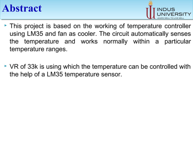 AUTOMATIC TEMPERATURE FAN CONTROLLER | PPT AUTOMATIC TEMPERATURE FAN CONTROLLER | PPT