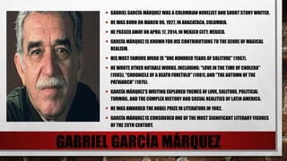 Exploring 21st Century Latin American Literature: Gabriel García ...