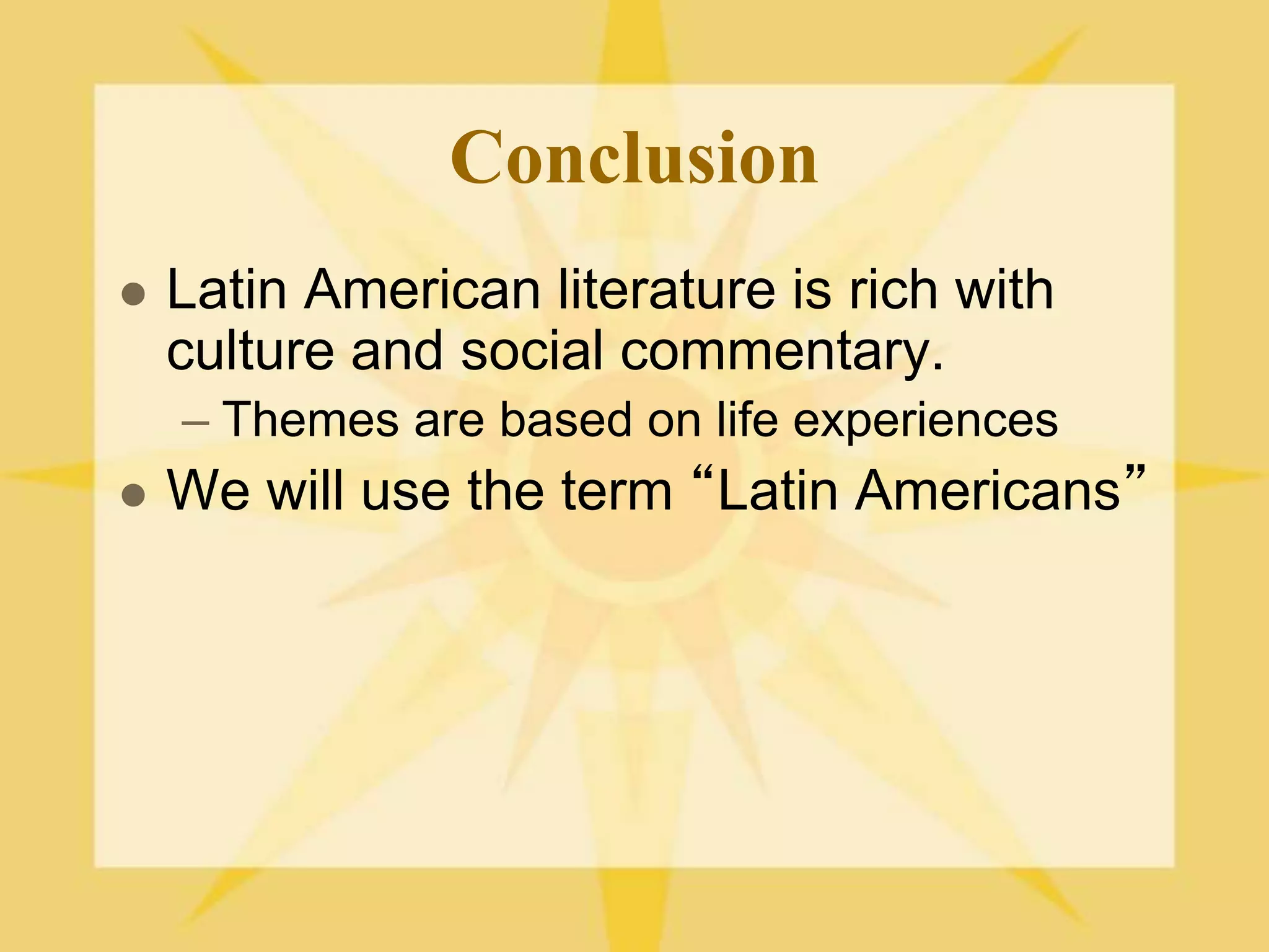 Latin American-literature | PPT | Books and Literature