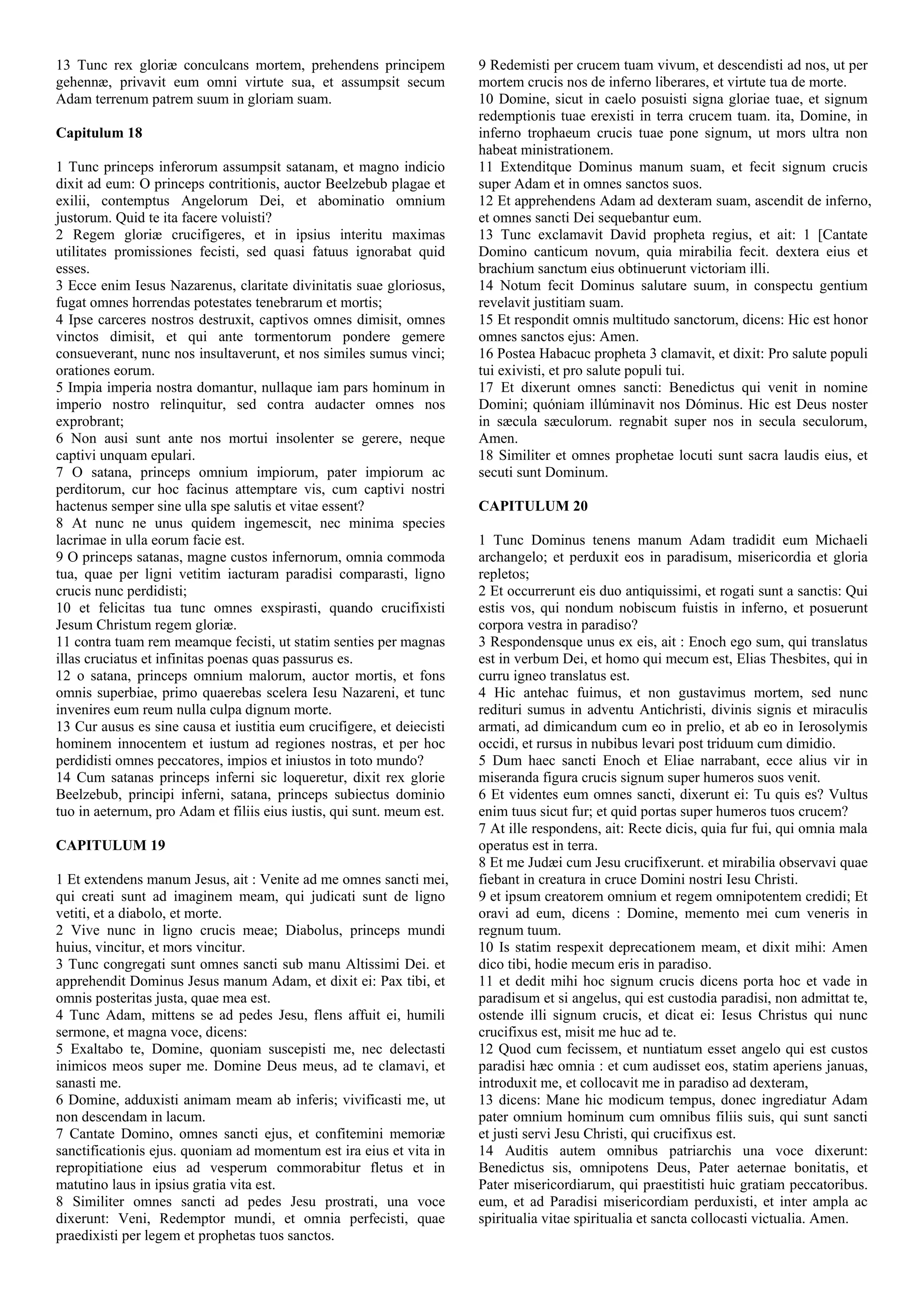 Latin - The Gospel of Nicodemus formerly called The Acts of Pontius ...