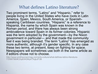 LatinX Literature | PPTX