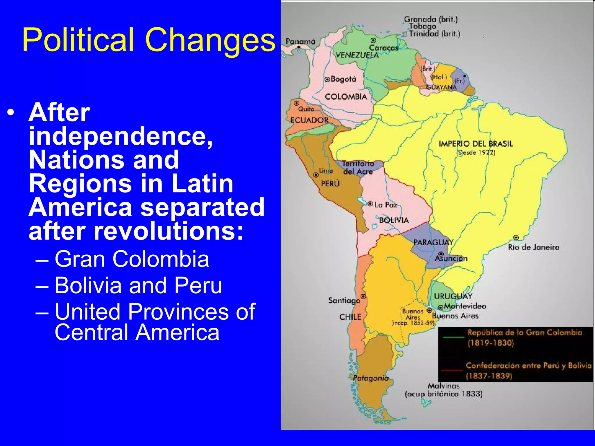 Latin america and mexico after independence | PPT
