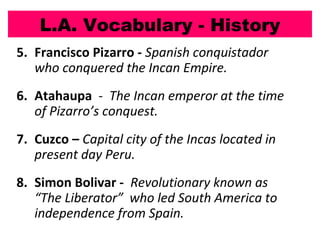 Latin America History vocabulary#2 | PPT