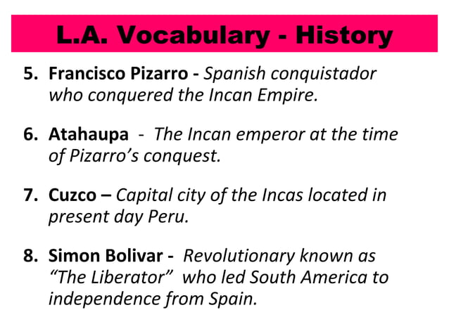 Latin America History vocabulary#2 | PPT