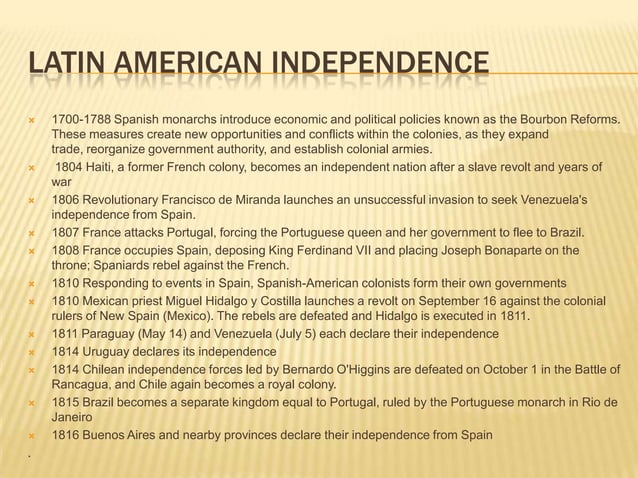 Latin America In The 19th Century | PPT