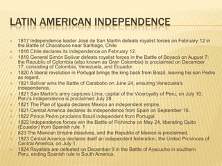 Latin America In The 19th Century | PPT