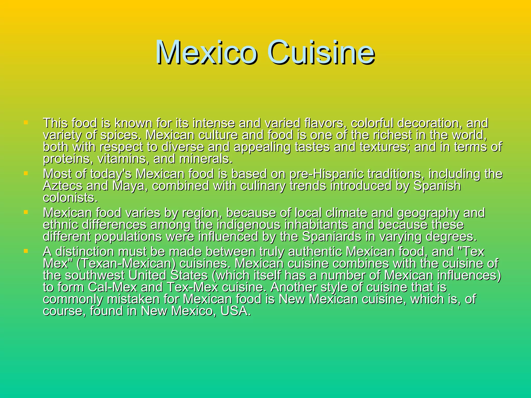 Latin American Cuisine | PPT
