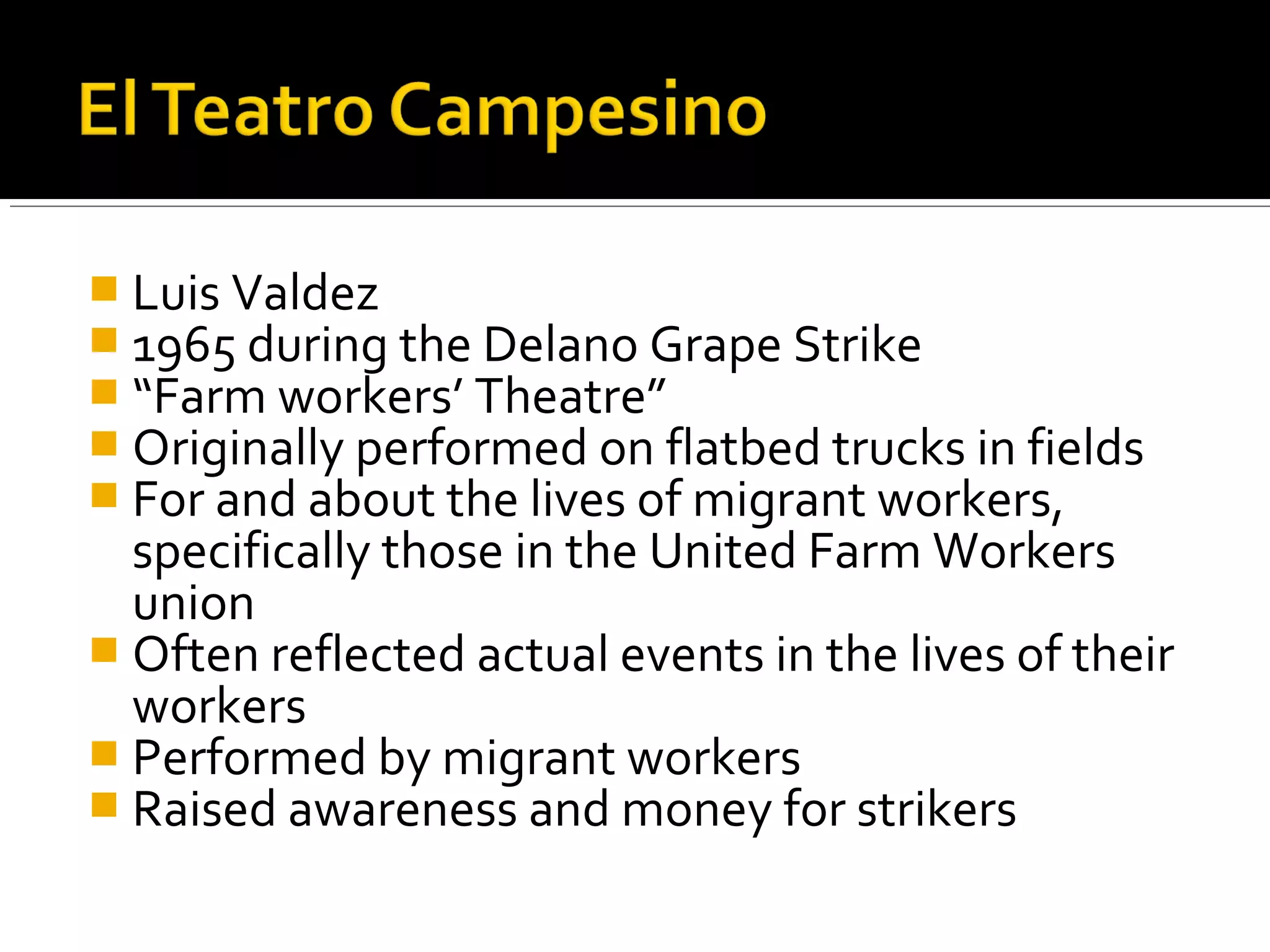Latin american theatre hill lecture | PPT