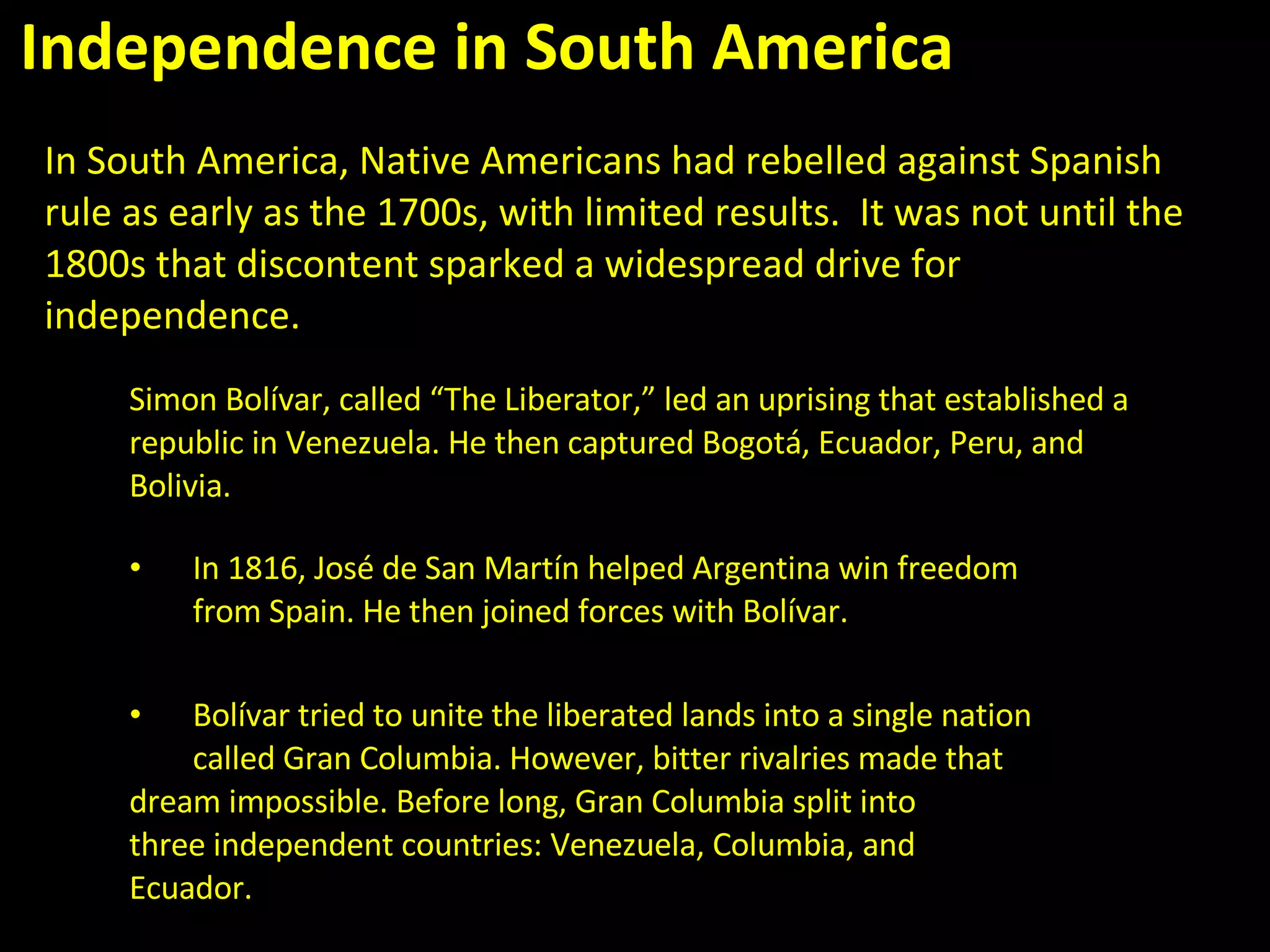 Latin American Wars Independence | PPT