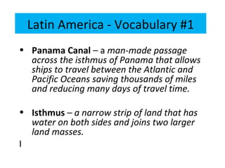 Latin America Vocabulary #1 | PPT