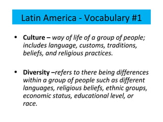 Latin America Vocabulary #1 | PPT