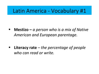 Latin America Vocabulary #1 | PPT