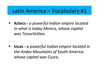 Latin America Vocabulary #1 | PPT