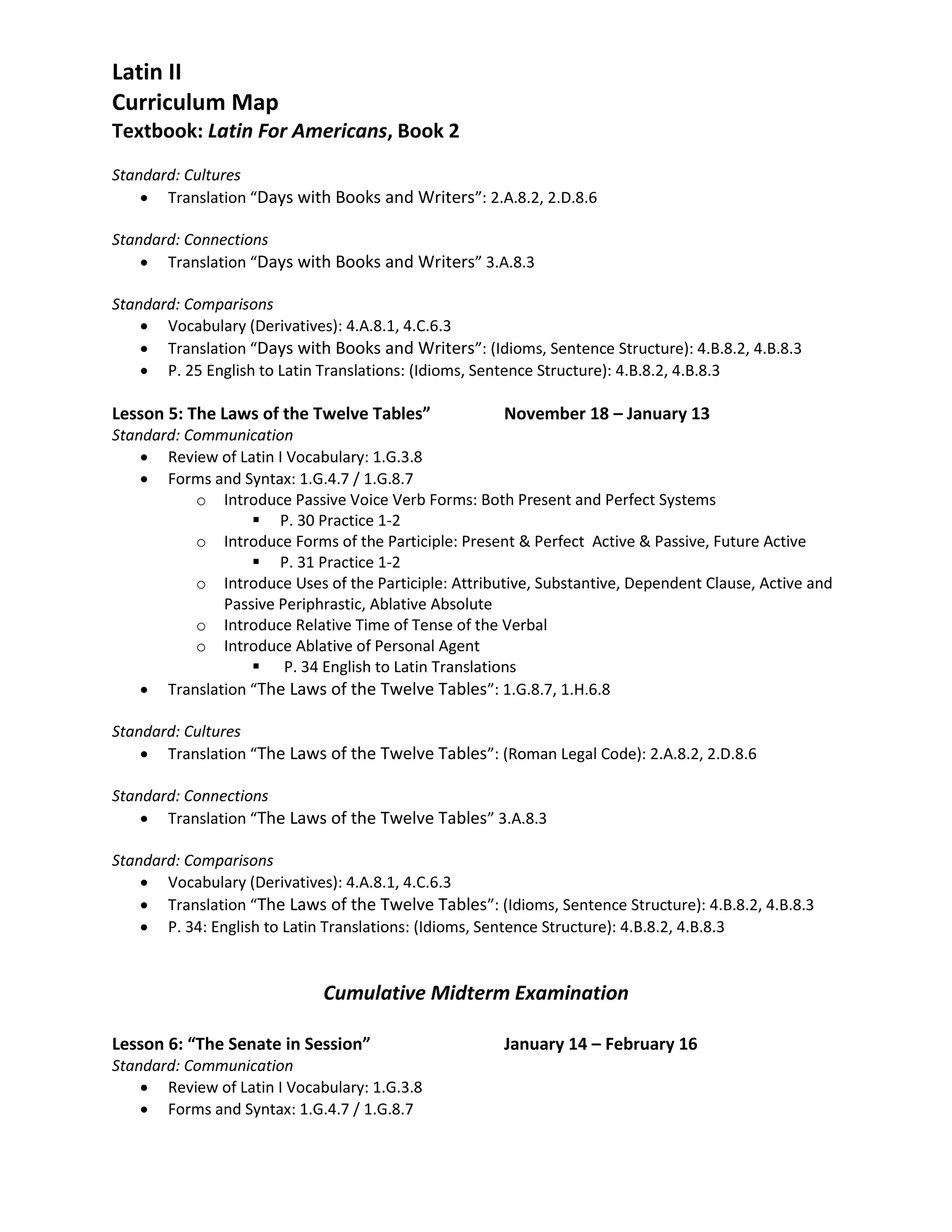Latin ii curriculum map | PDF | Education