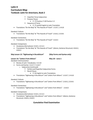 Latin ii curriculum map | PDF