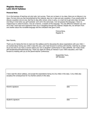 Latin iii iv syllabus | PDF