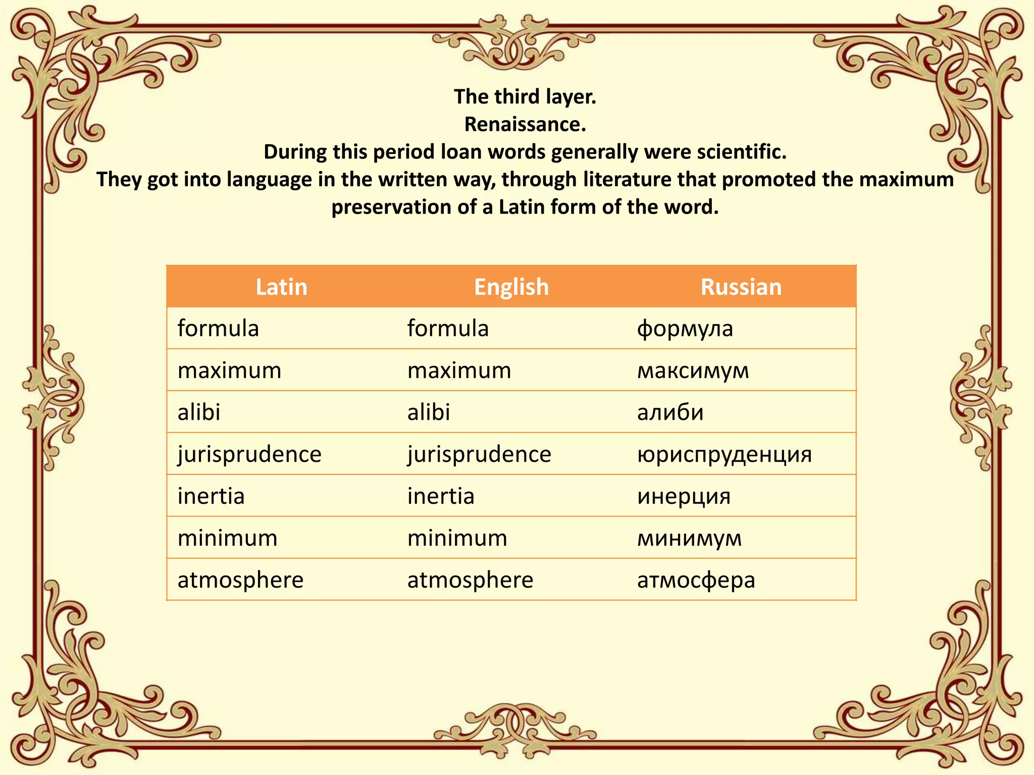 Latin in english language | PPTX