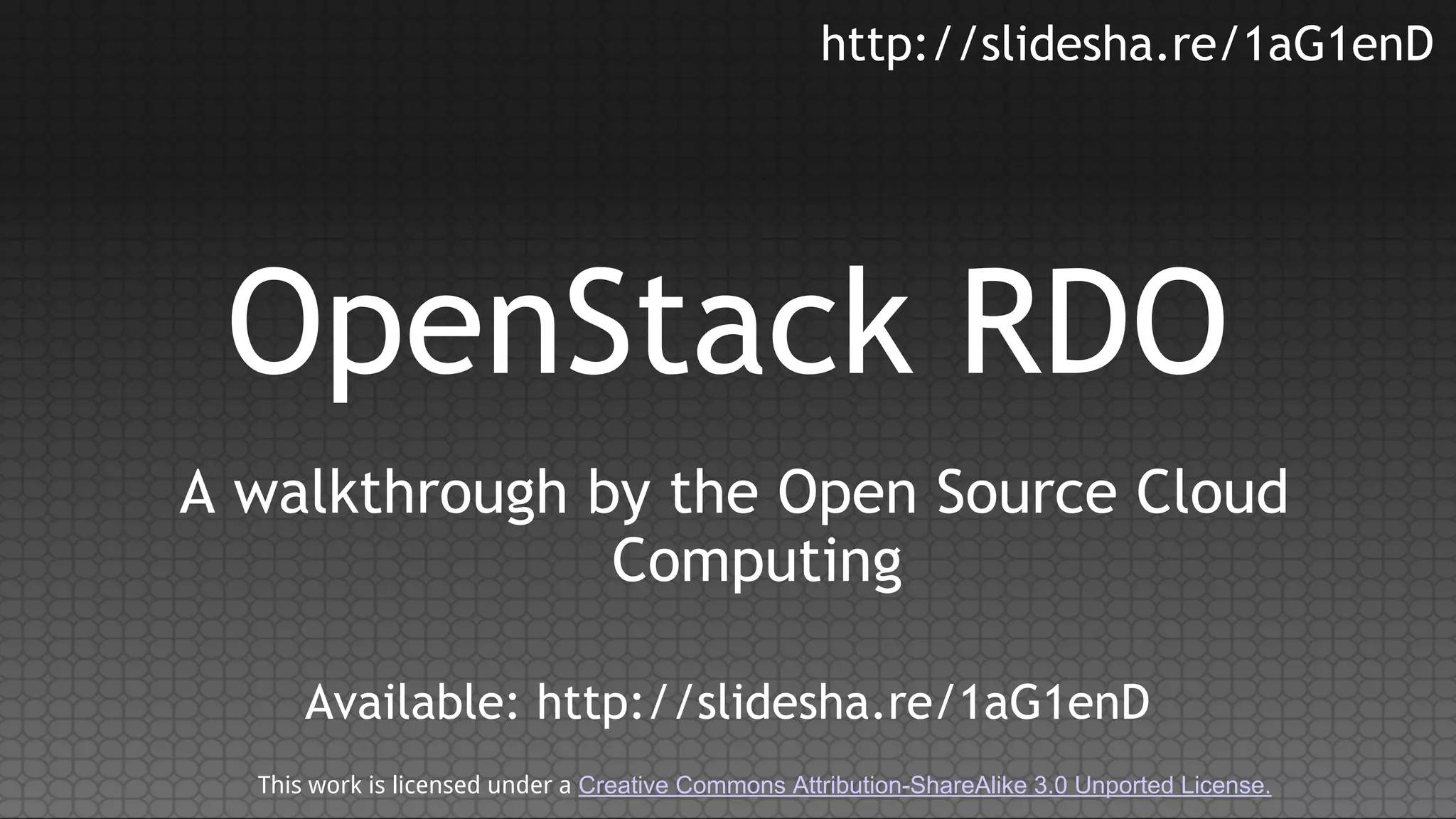 Latinoware 2013 - OpenStack RDO - A walkthrough by the Open Source Cloud Computing | PDF