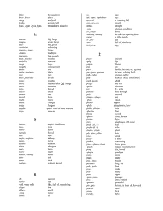 Greek Root Word List