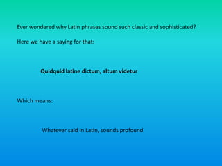 Some Latin sayings | PPT