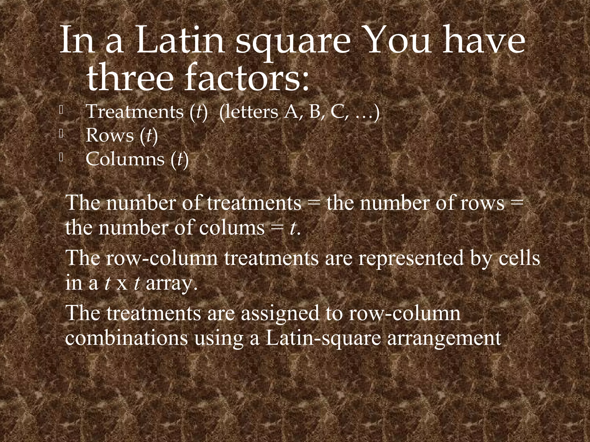 Latin square design | PPT | Science