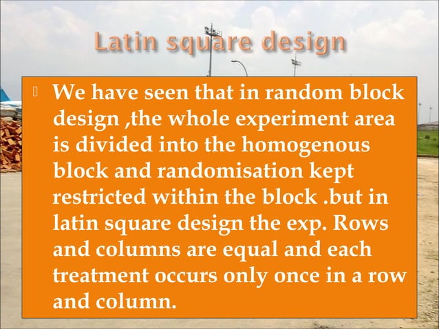 Latin square design | PPT | Science