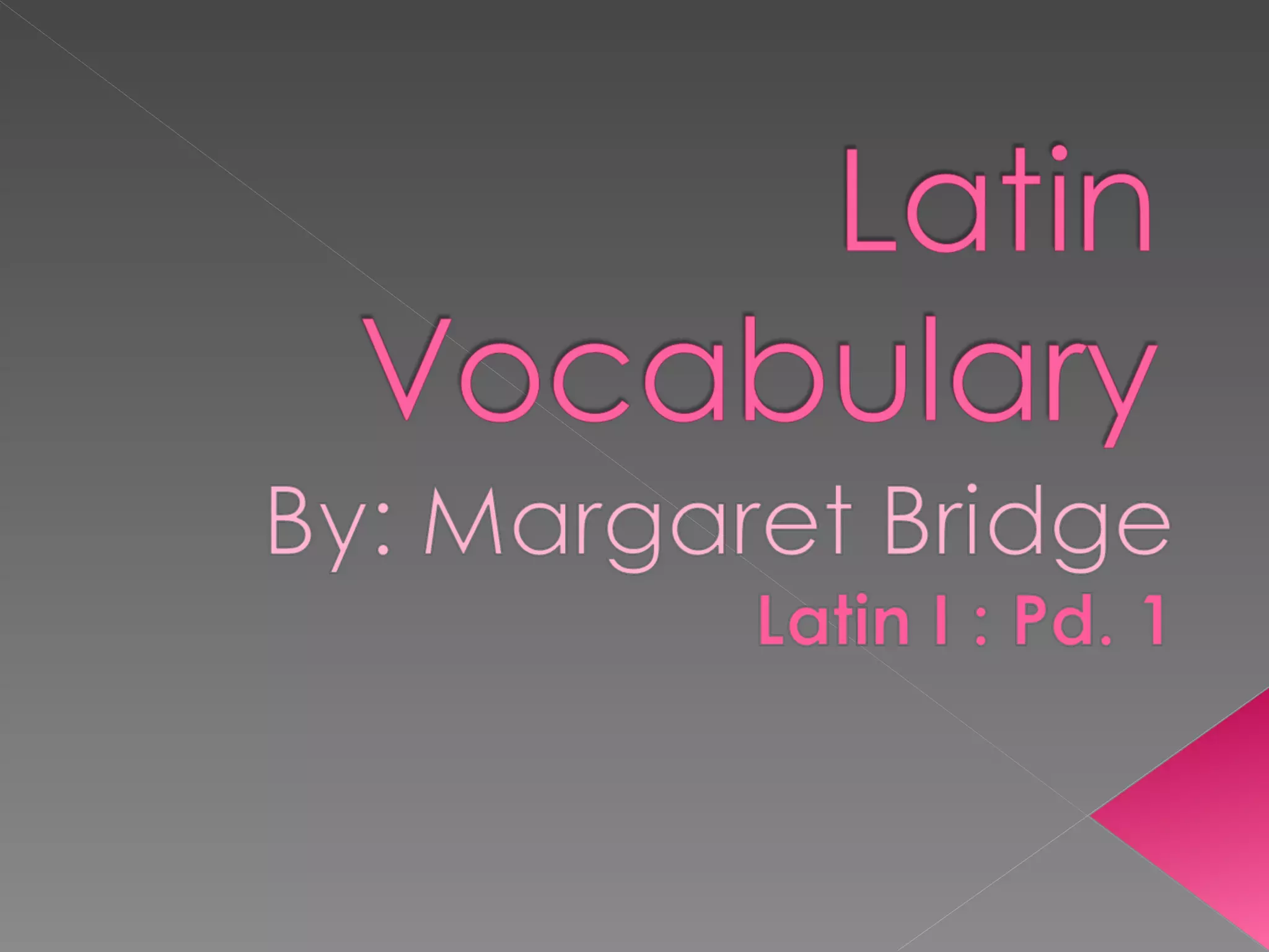 Latin Vocabulary | PPT