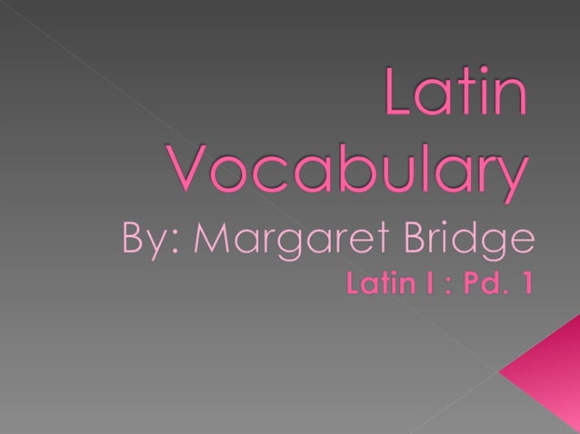 Latin Vocabulary | PPT