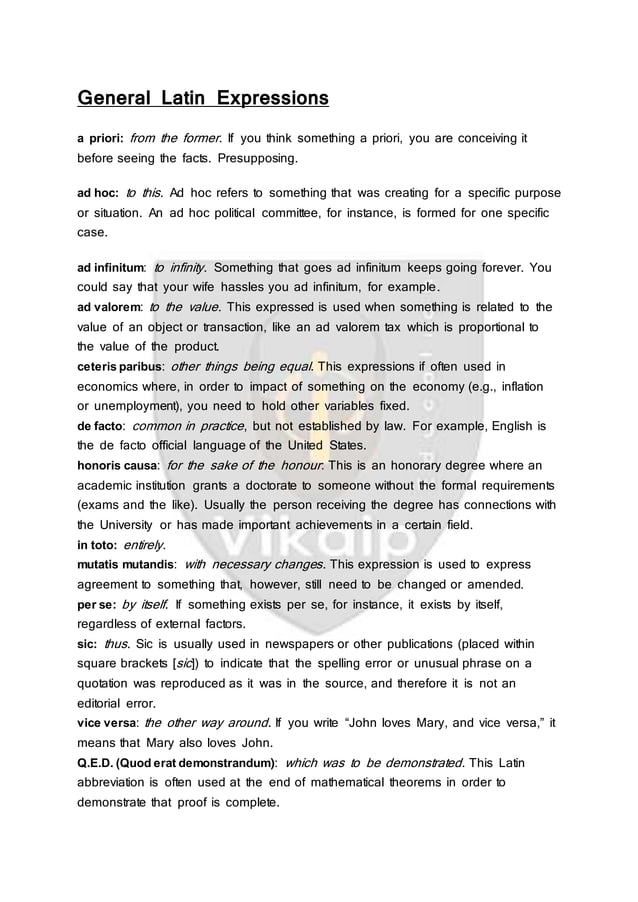 Latin words and expressions | PDF