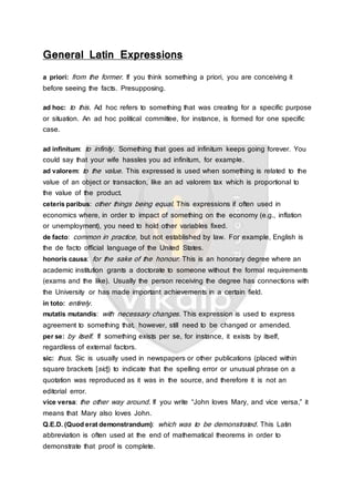 Latin words and expressions | PDF