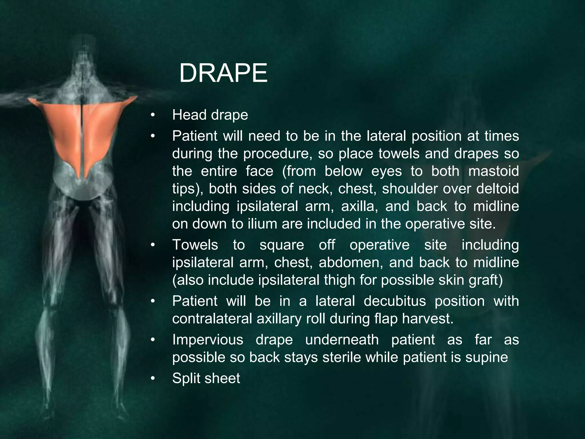 Latissimus dorsi flap for reconstruction in head and neck deffects | PPTX